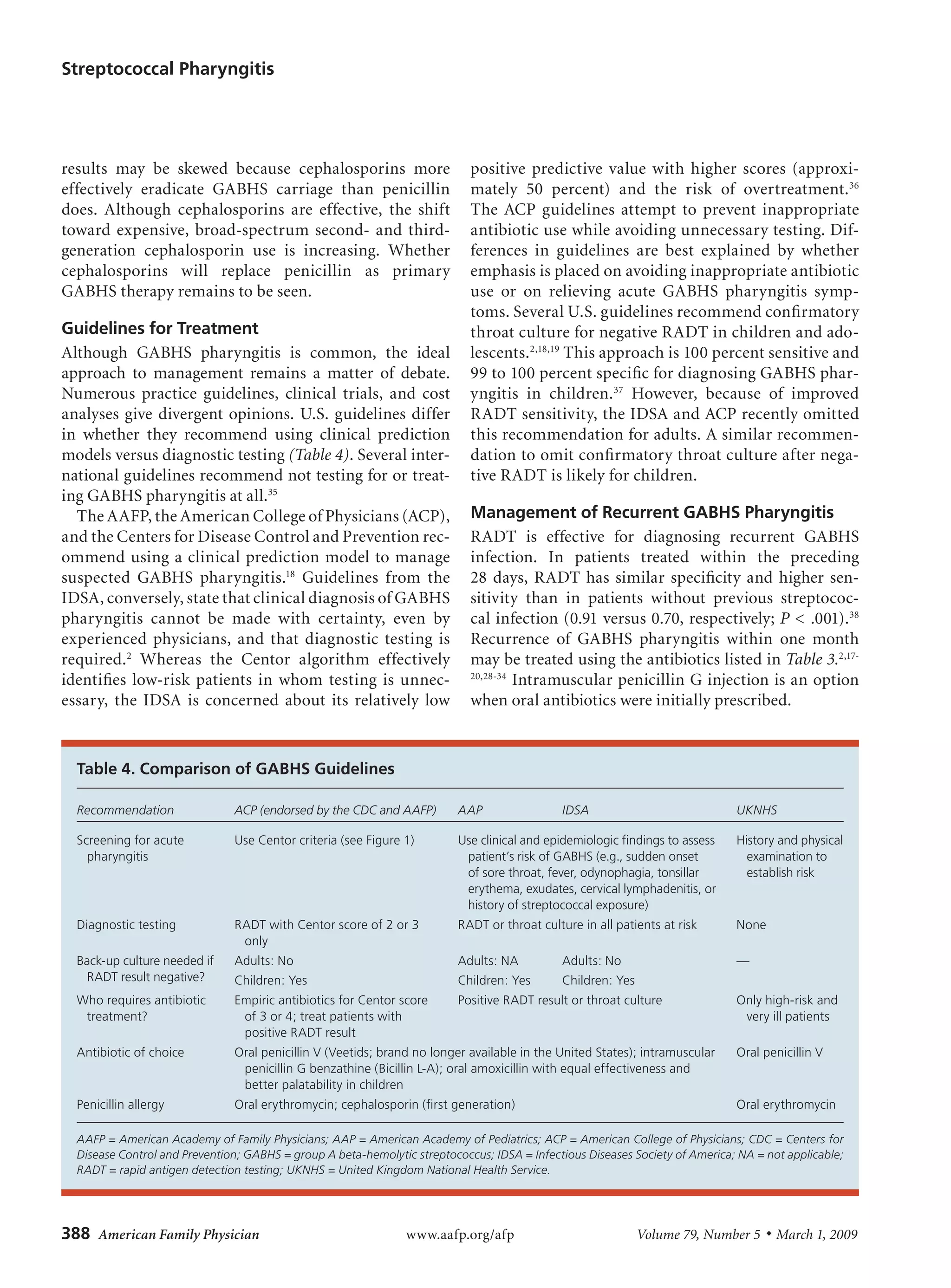Faringitis STREPTOCOCIA 2009 | PDF