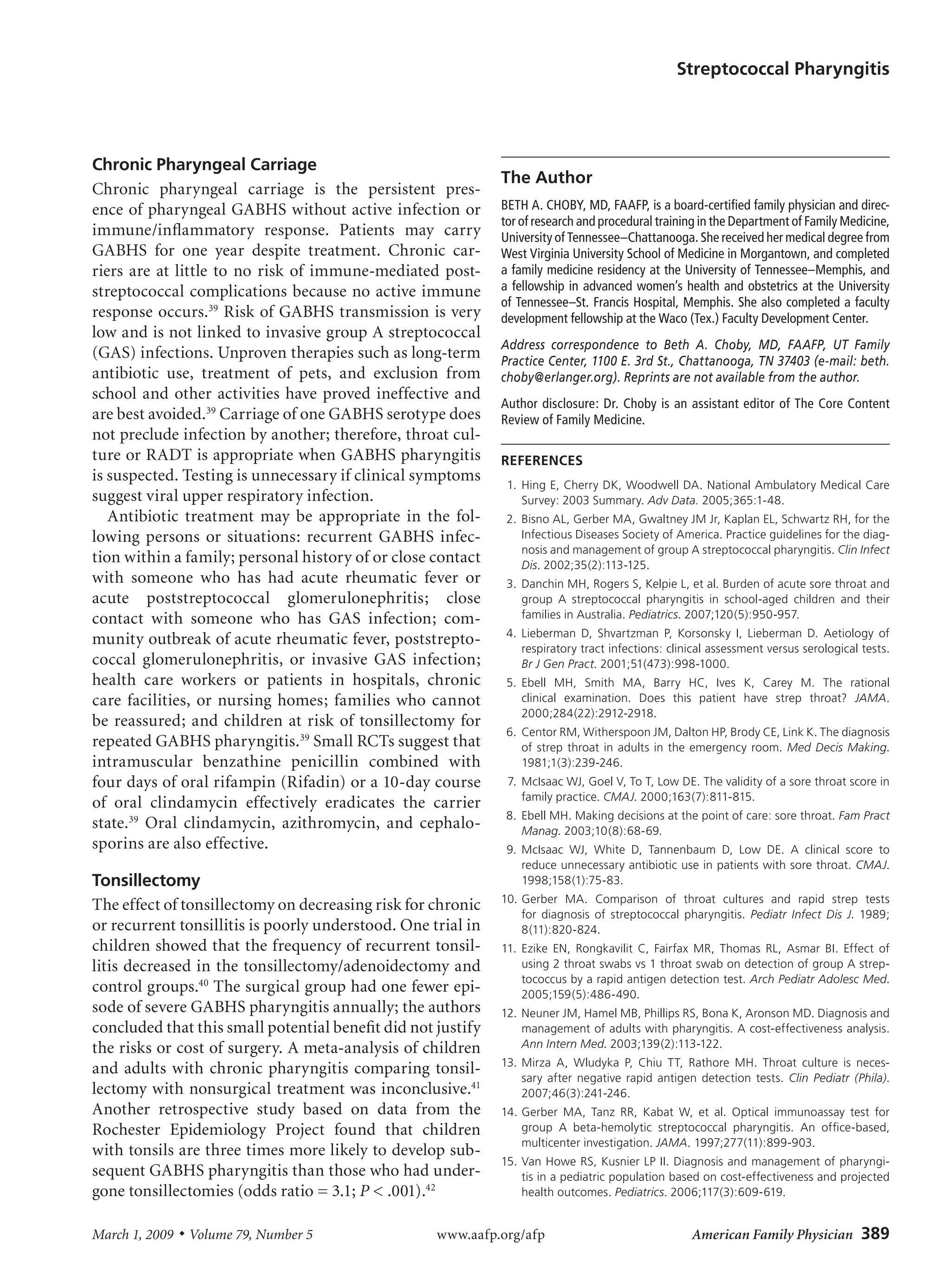 Faringitis STREPTOCOCIA 2009 | PDF