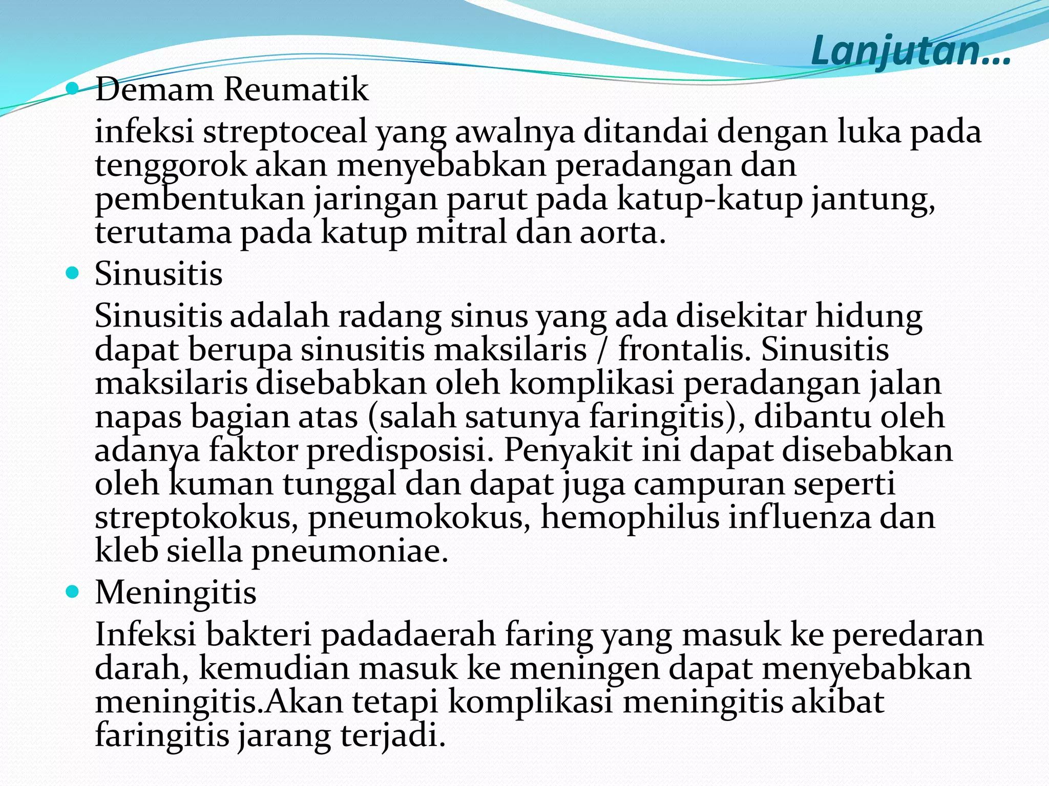 Faringitis dan tonsilitis AKPER PEMKAB MUNA | PPTX