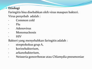 Faringitis dan tonsilitis AKPER PEMKAB MUNA | PPTX