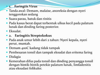 Faringitis dan tonsilitis AKPER PEMKAB MUNA | PPT