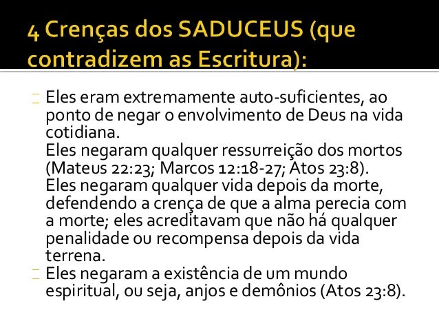 O que significa Fariseus e Saduceus