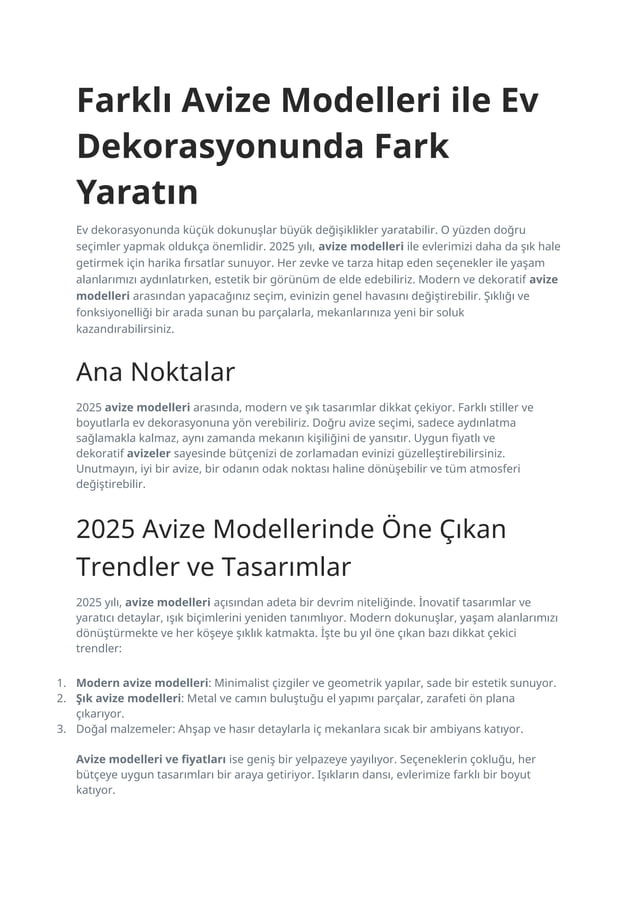 Farklı Avize Modelleri ile Ev Dekorasyonunda Fark Yaratın.docx