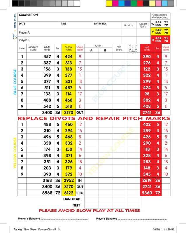 Farleigh Green Scorecard | PDF