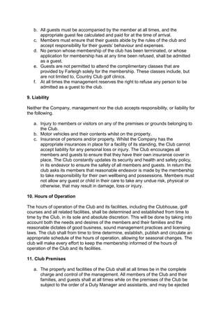 Farleigh Membership Rules and Regulations | PDF | Business | Business ...