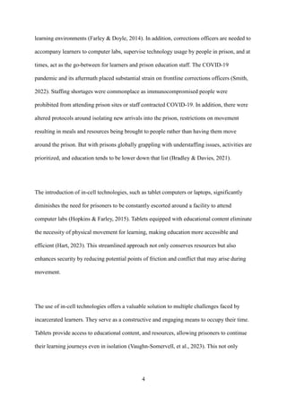 Introducing technology for learning in prisons: meeting challenges and ...