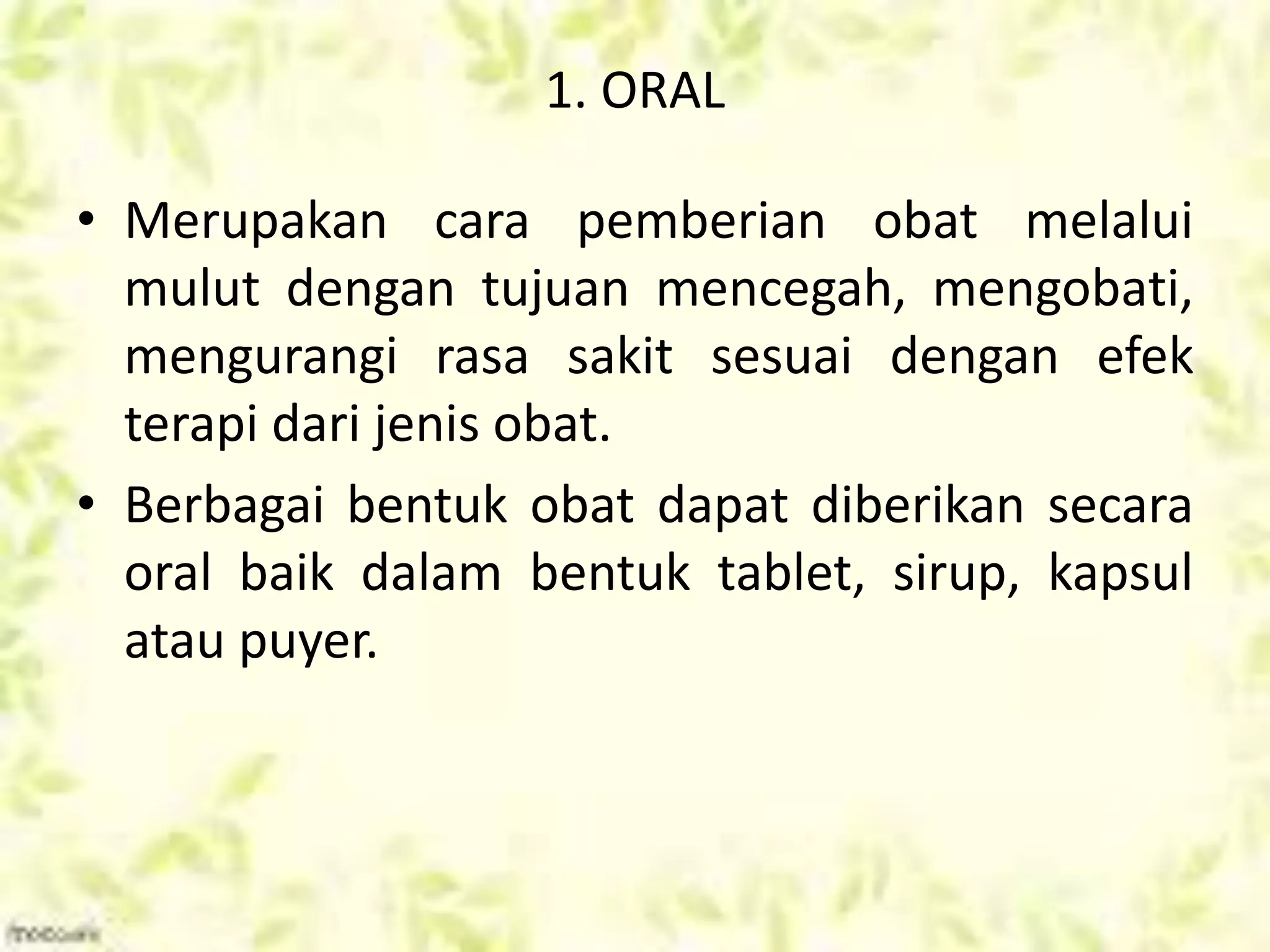 Farmakologi cara pemberian obat | PPTX