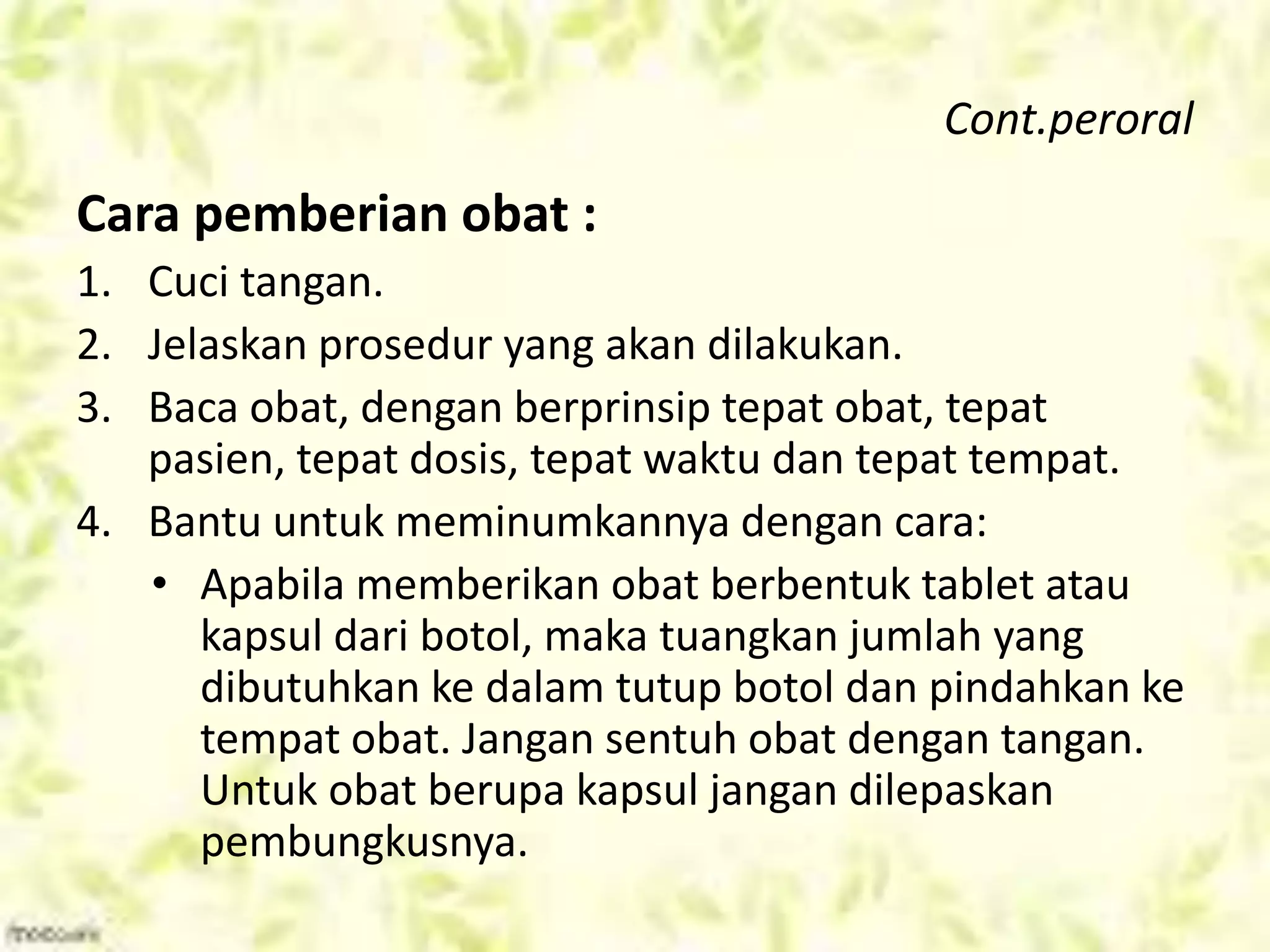 Farmakologi cara pemberian obat | PPTX