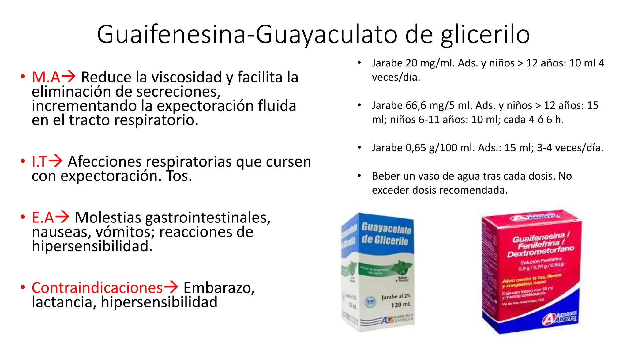 Farmacos antitusigenos, mucoliticos y expectorantes | PPTX