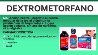 Farmacos antitusigenos, mucoliticos y expectorantes | PPTX