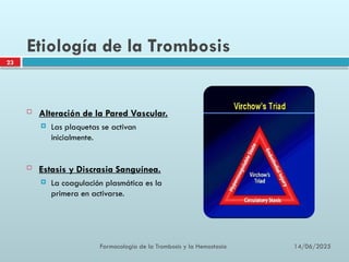 Farmacología de la hemostasia y trombosis.pptxFarmacología de la ...