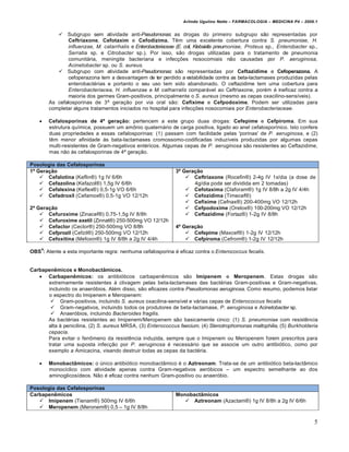 Farmacologia 16 antibióticos 2- abordagem clínica - agosto-2011 | PDF