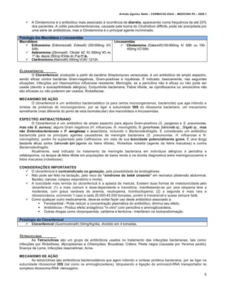 Farmacologia 16 antibióticos 2- abordagem clínica - agosto-2011 | PDF