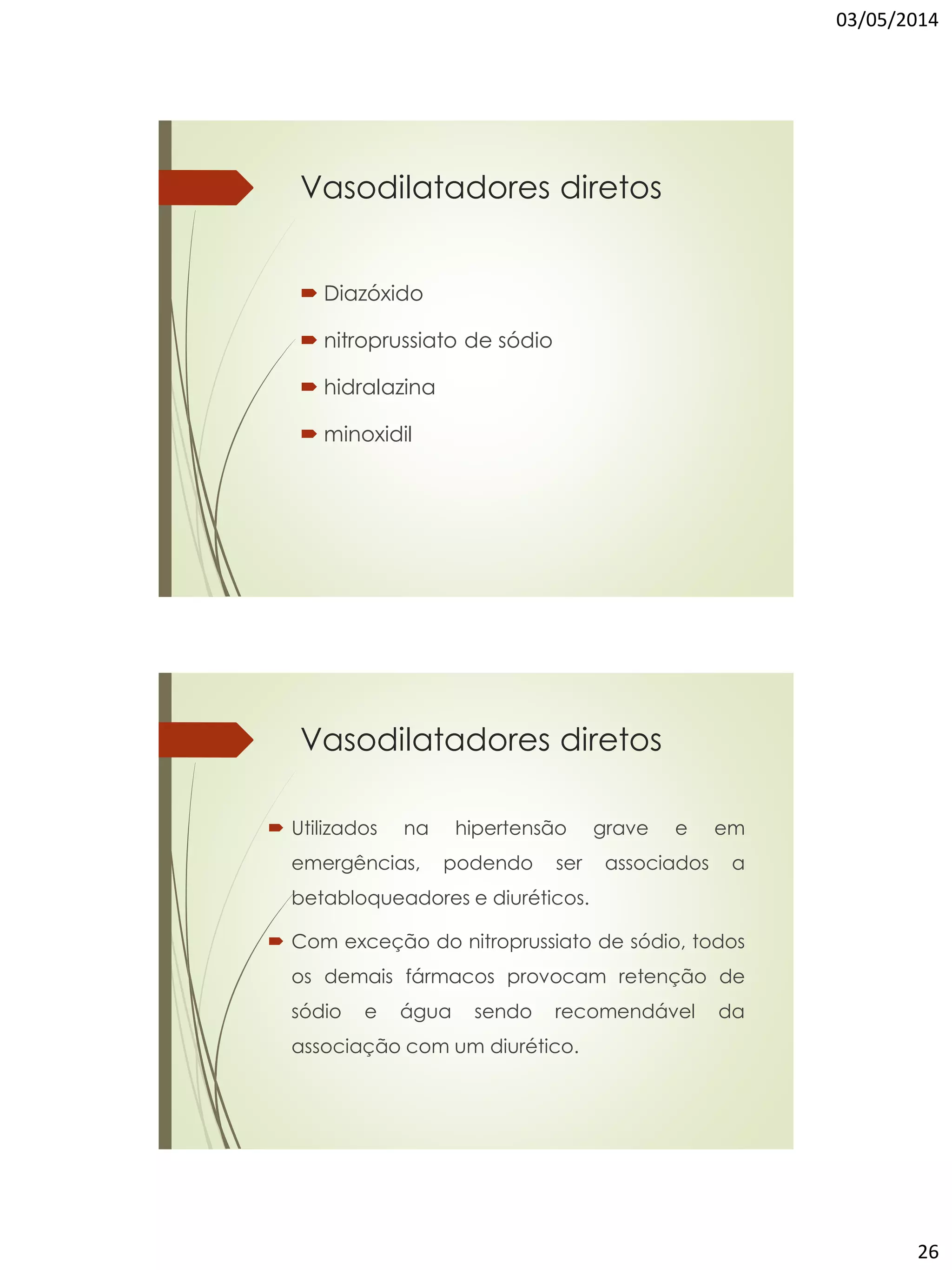 Farmacologia dos anti-hipertensivos | PDF