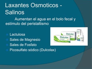 Farmacos antidiarreicos y laxantes | PPTX