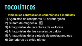 Farmacos de acción sobre el útero farmacologia | PPTX