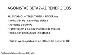 Farmacos de accion sobre el utero | PPTX