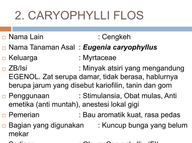 Farmakognosi flos-11 | PPTX