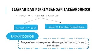 pendahuluan farmakognosi dan hubungannya dengan ilmu lainnya | PPTX