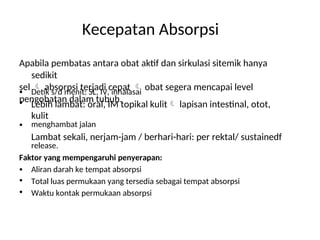 Farmakokinetikbagi tenaga mahasiswa keperawatan | PPT