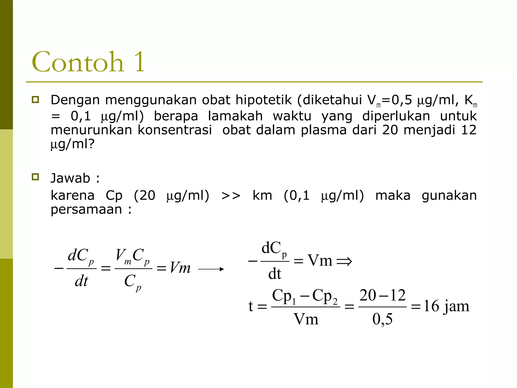 FARMAKOKINETIK NON LINIER | PPT