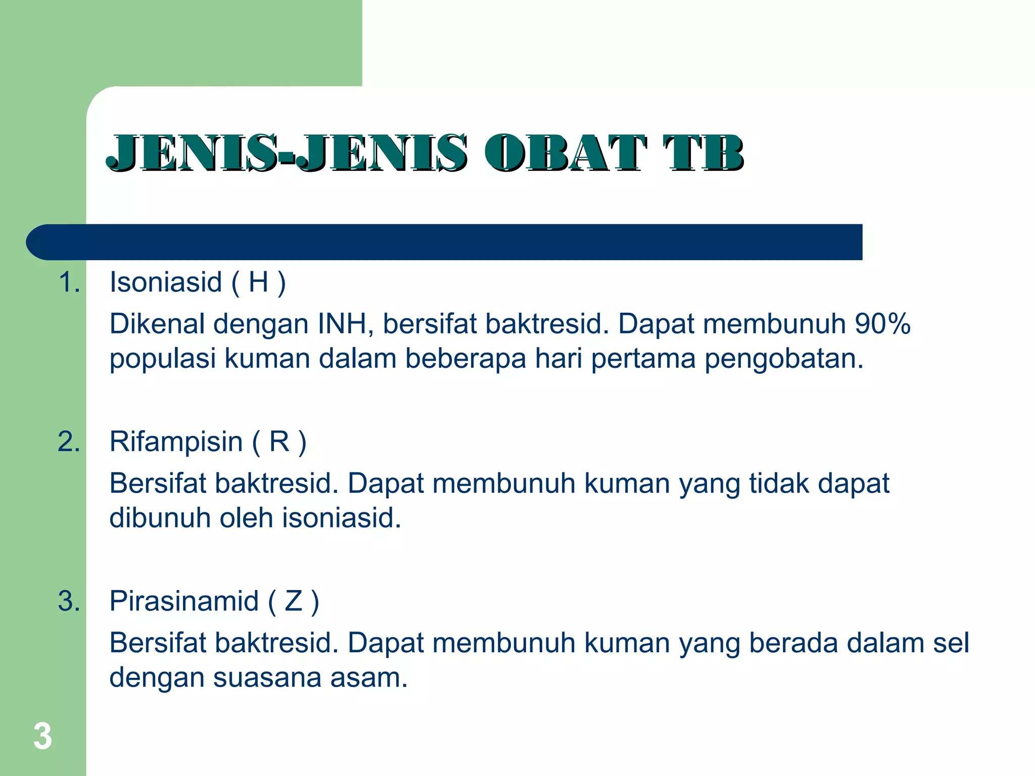 Farmakologi - Penggunaan Obat Pada Penyakit Tuberkulosis (TB) | PPT