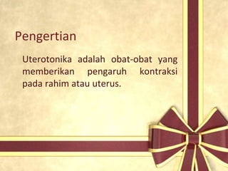 Farmakologi uterotonika | PPTX