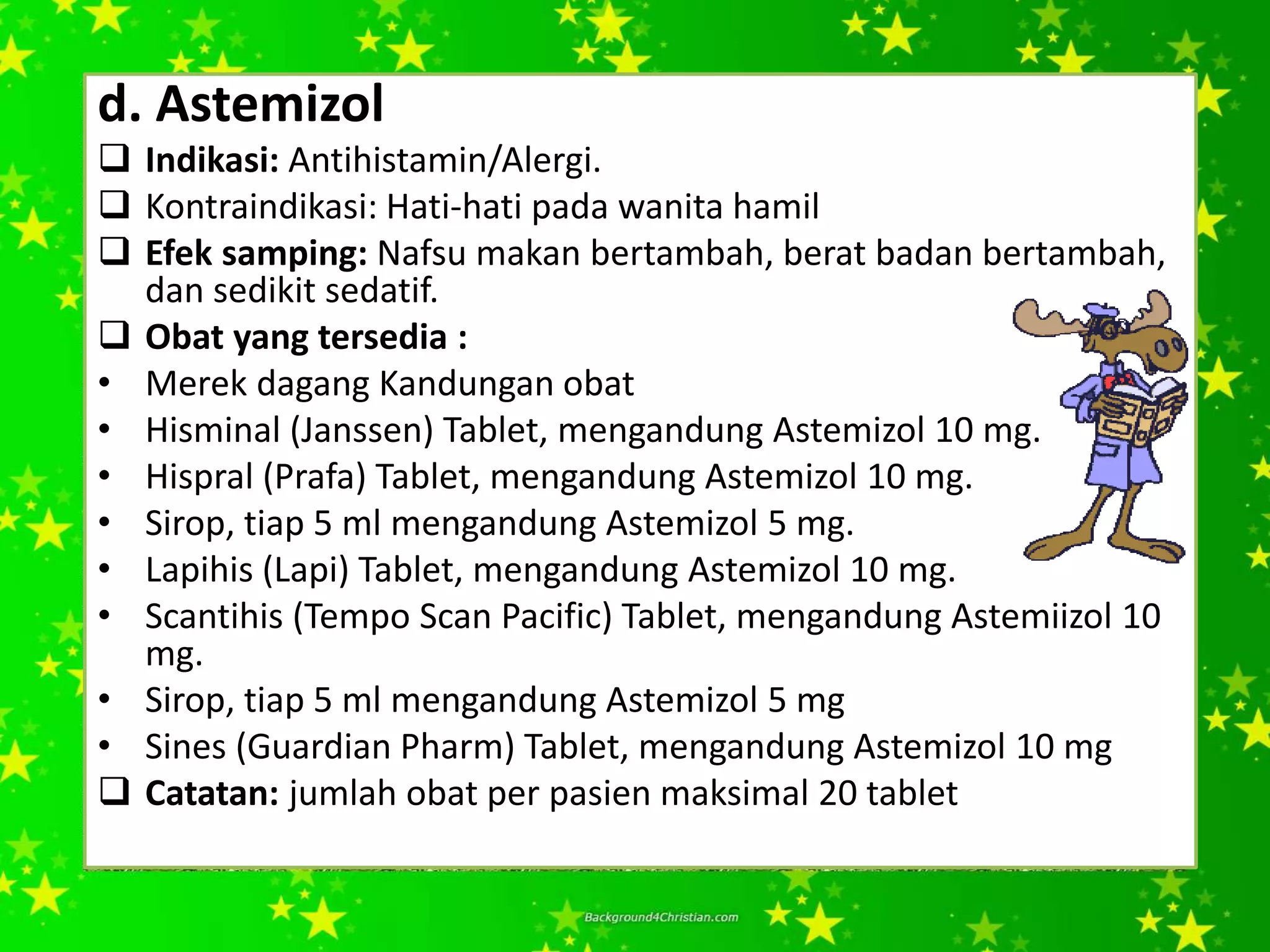 FARMAKOLOGI ANTI HISTAMIN DAN KEMOTERAPI PARASIT | PPTX