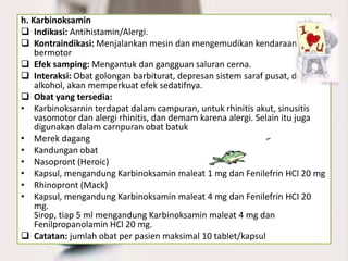 FARMAKOLOGI ANTI HISTAMIN DAN KEMOTERAPI PARASIT | PPTX