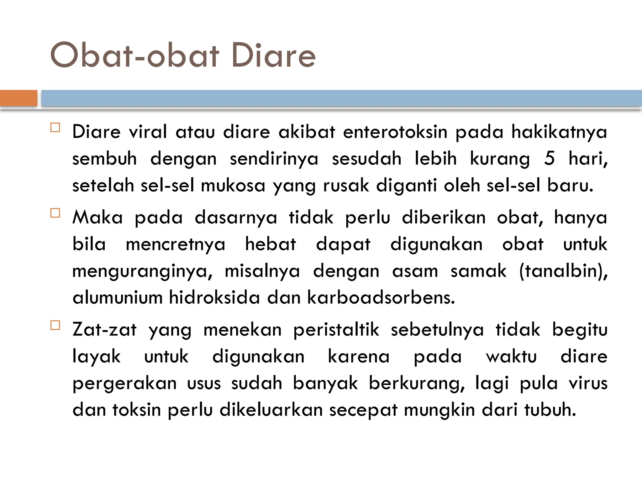 farmakologi terapi dan mekanisme obat untuk diare | PPTX