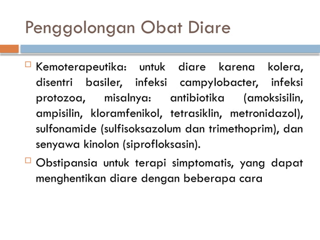 farmakologi terapi dan mekanisme obat untuk diare | PPTX