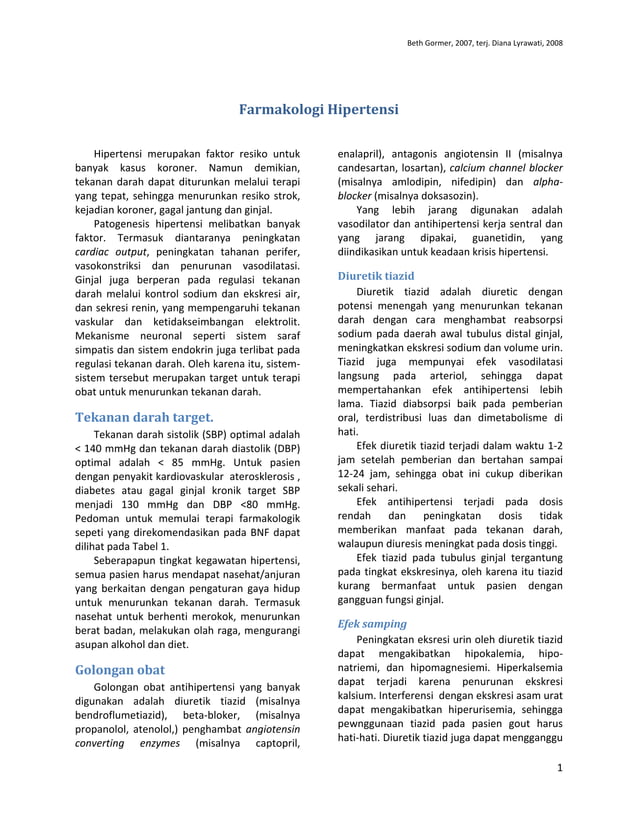 Farmakologi hipertensi | PDF