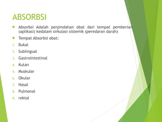 FARMAKOLOGI III mengenai volume distribusi | PPT