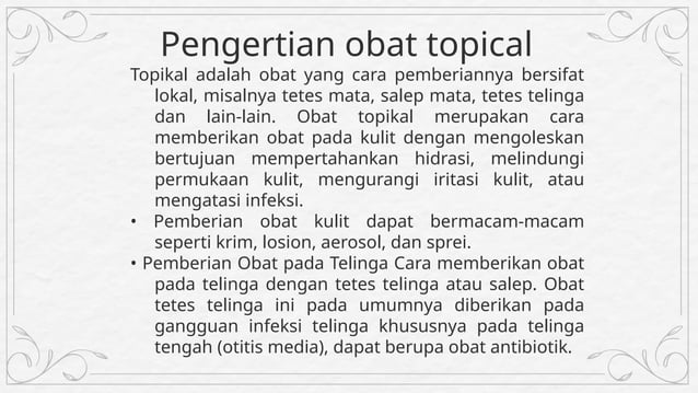FARMAKOLOGI SEDIAAN OBAT TOPIKAL | PPT