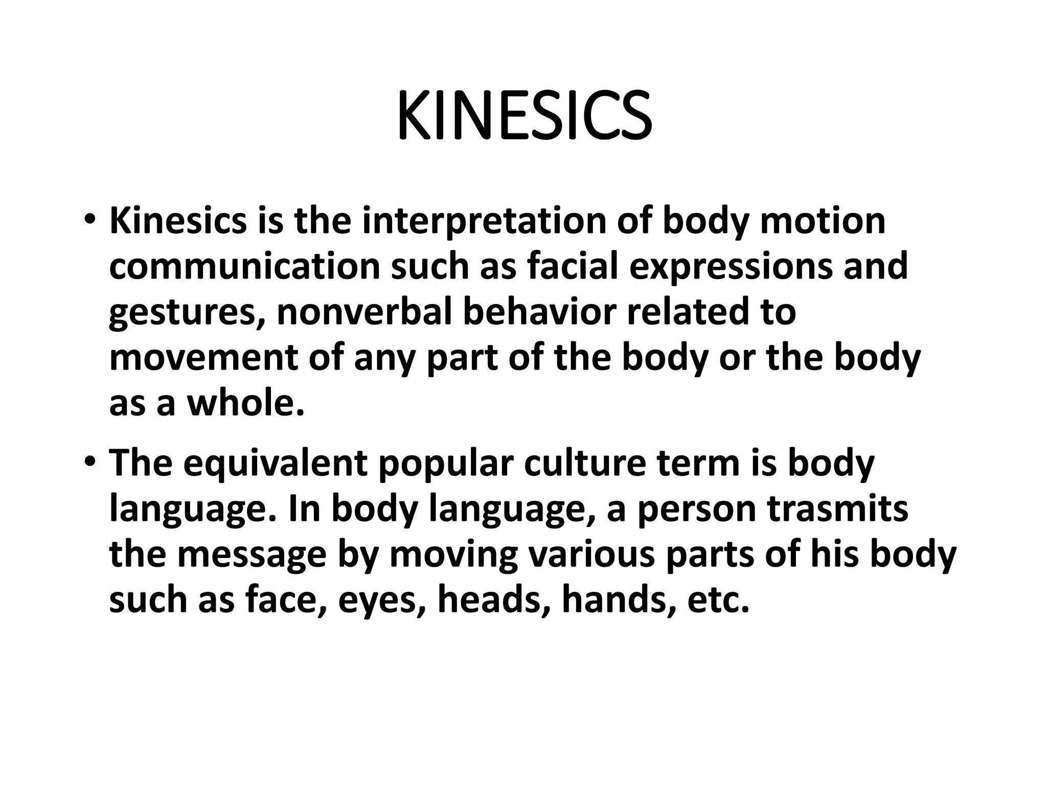 KINESICS | PPTX