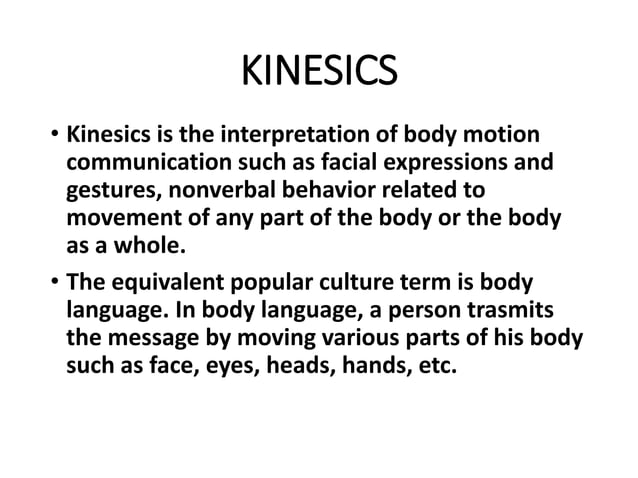 KINESICS | PPTX