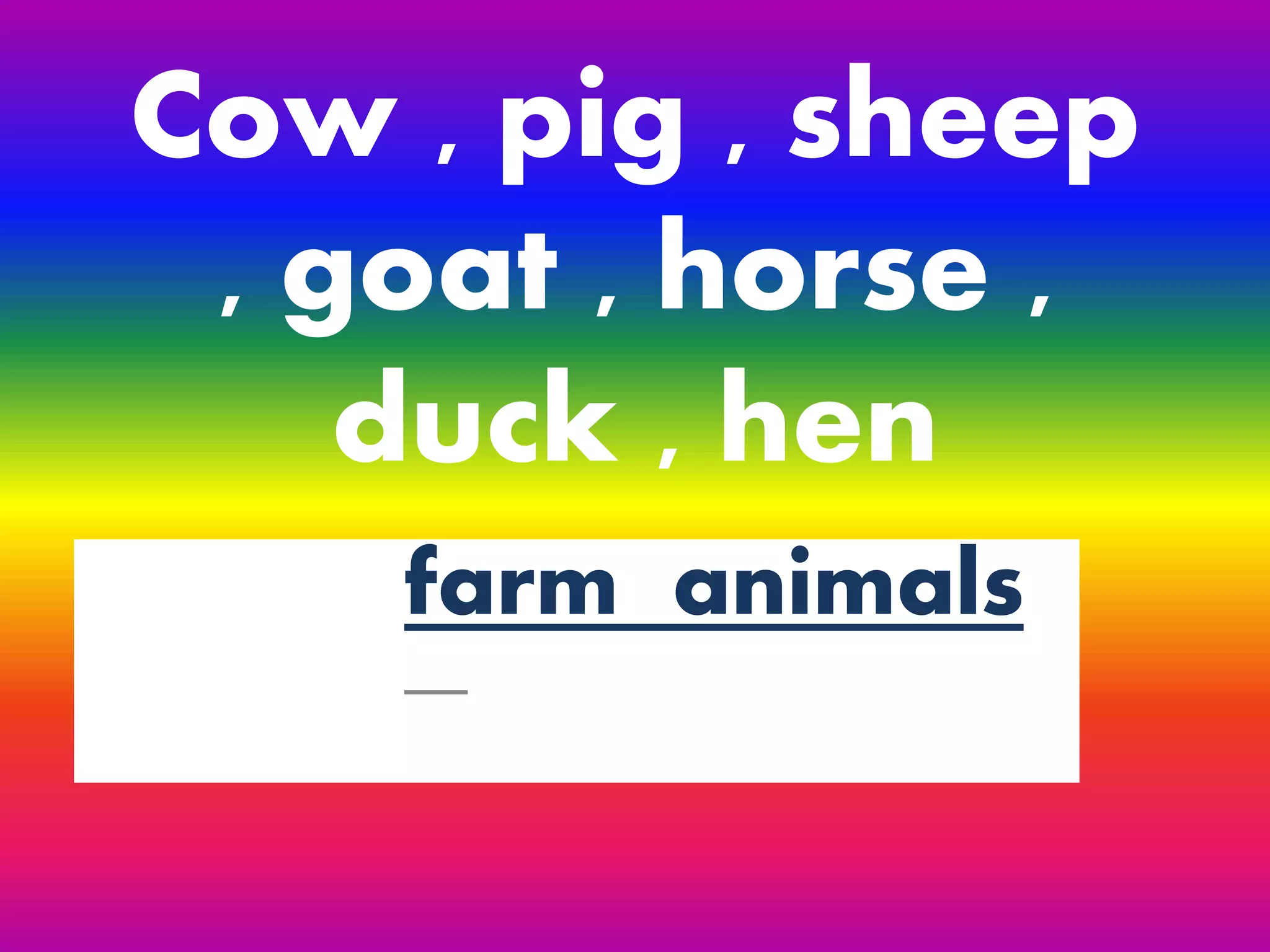Farm animals english and spanish | PPTX