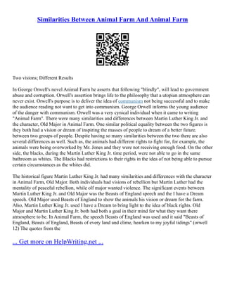 Farm As An Allegory In Animal Farm By George Orwell | PDF