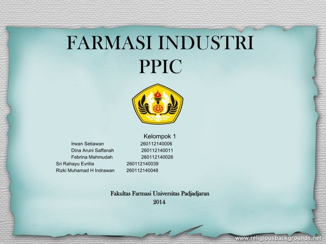Farmasi IndustrI PPIC (Production Planning and Inventory Control) | PPTX