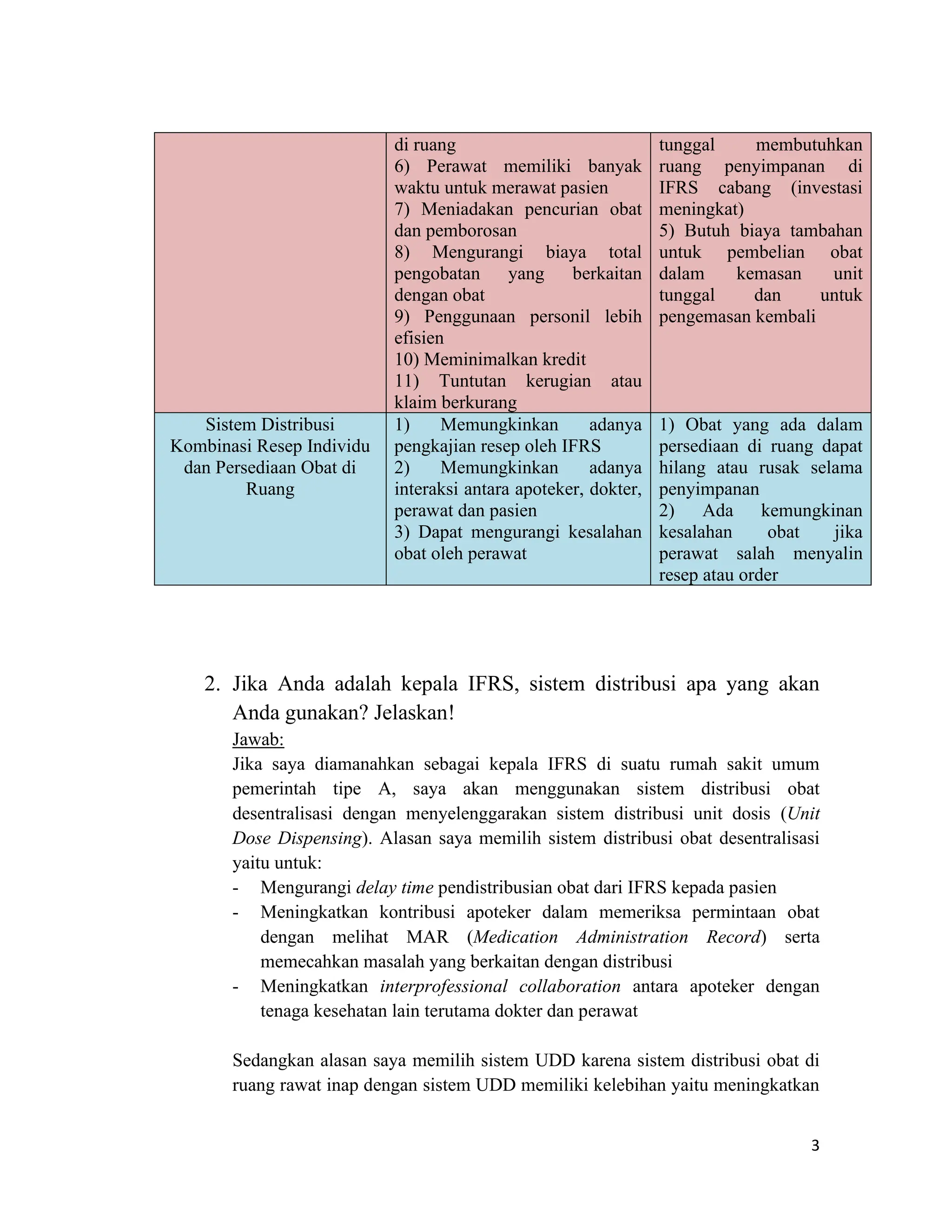 Farmasi Rumah Sakit - Sistem Distribusi Obat di Rumah Sakit | PDF