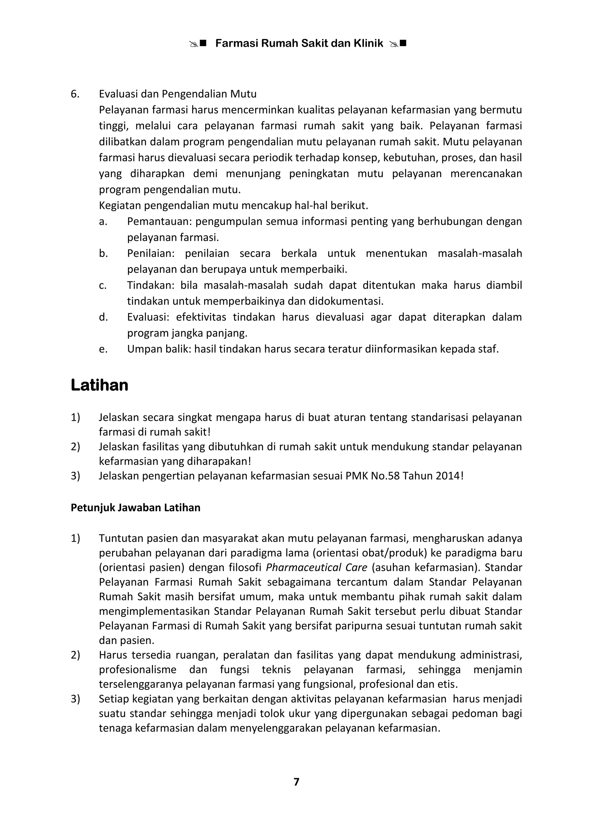 Pedoman Farmasi RS dan Klinik | PDF