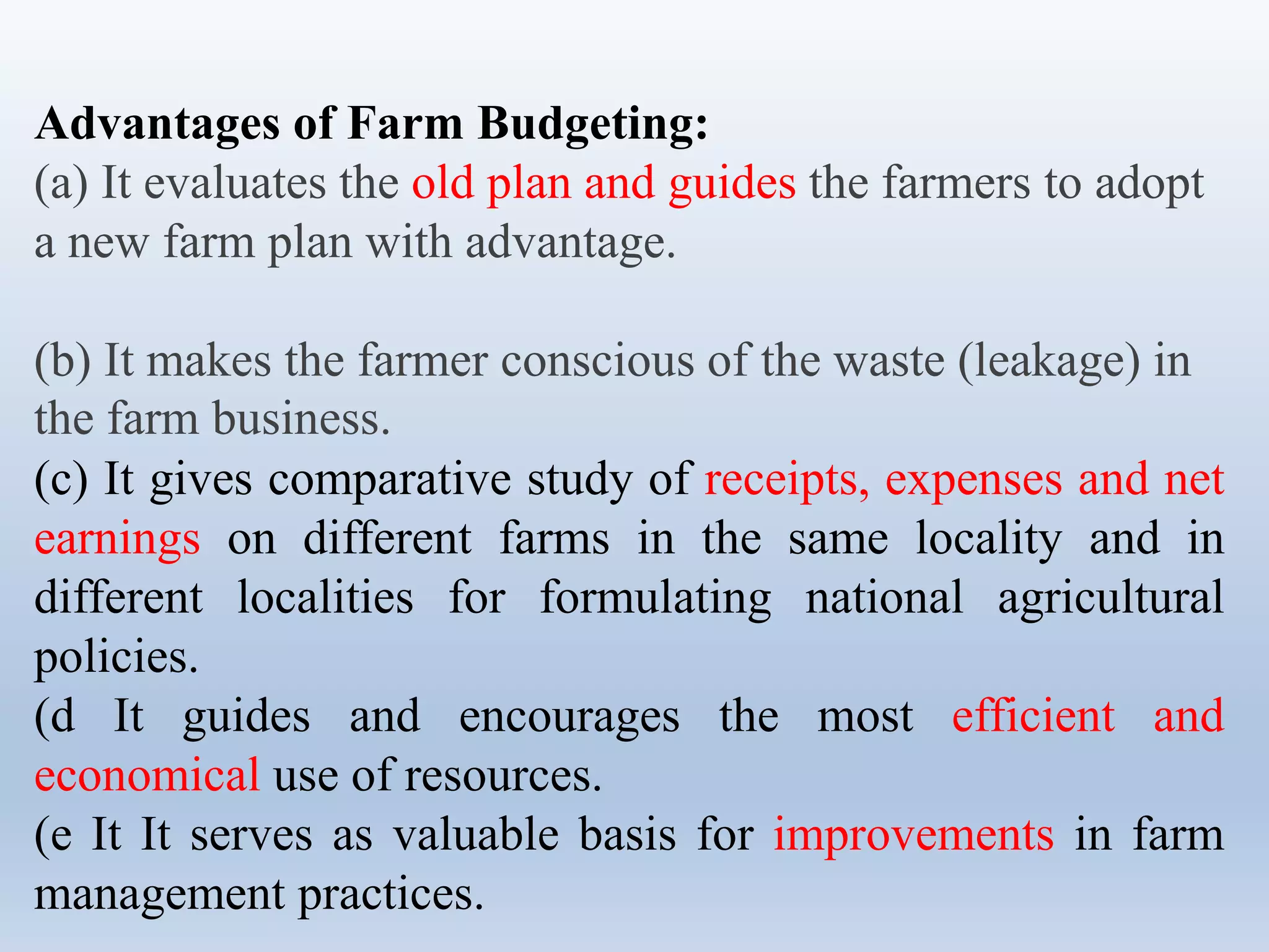 Farm Budgeting | PPTX