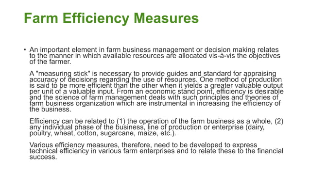 farm efficiency.pptx | Agriculture | Industries