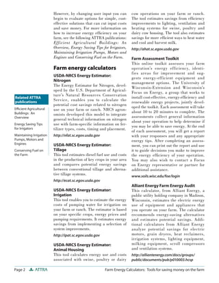 Farm Energy Calculators: Tools for Saving Money on the Farm | PDF
