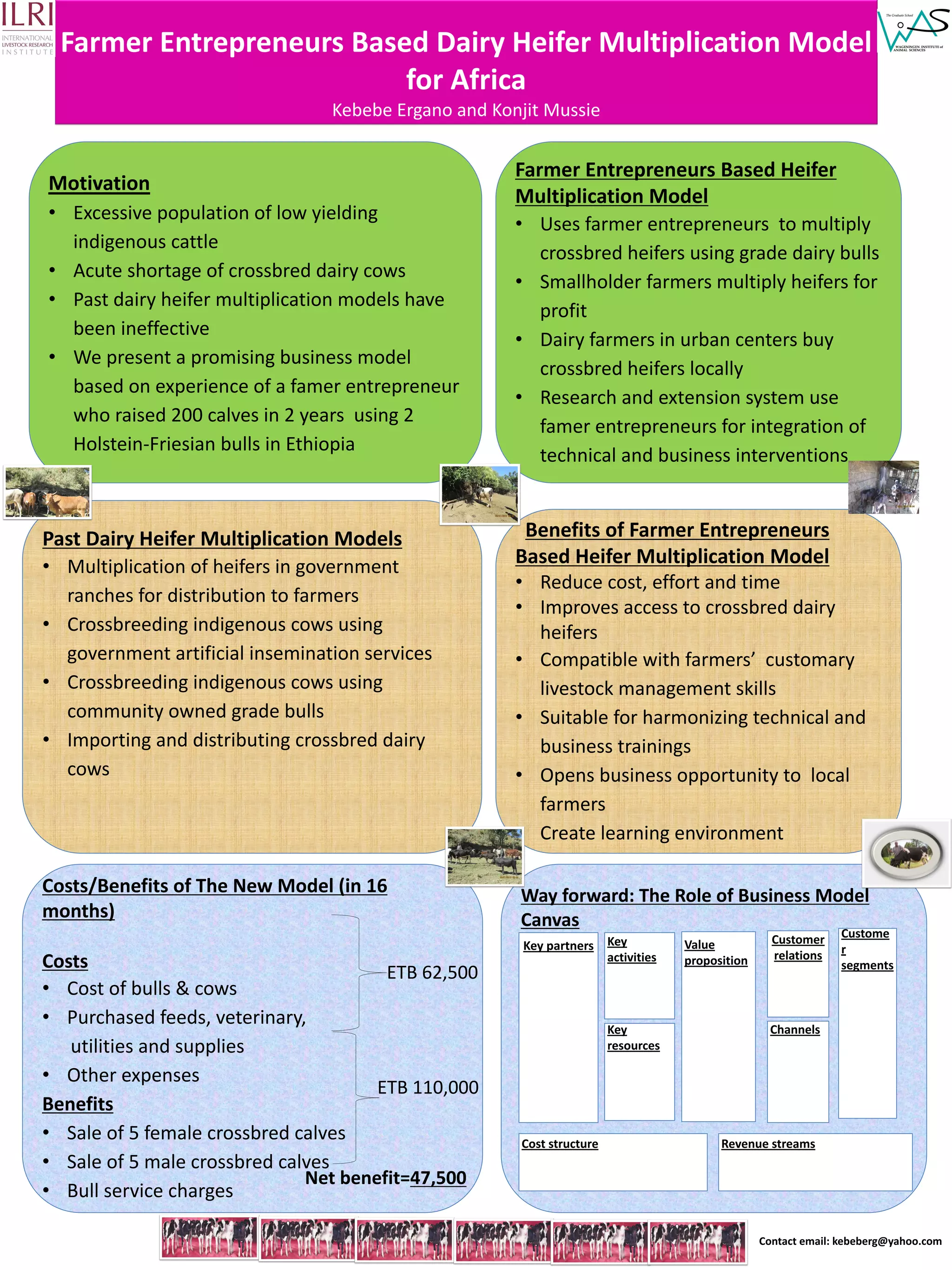 Farmer entrepreneurs based dairy heifer multiplication model for Africa ...