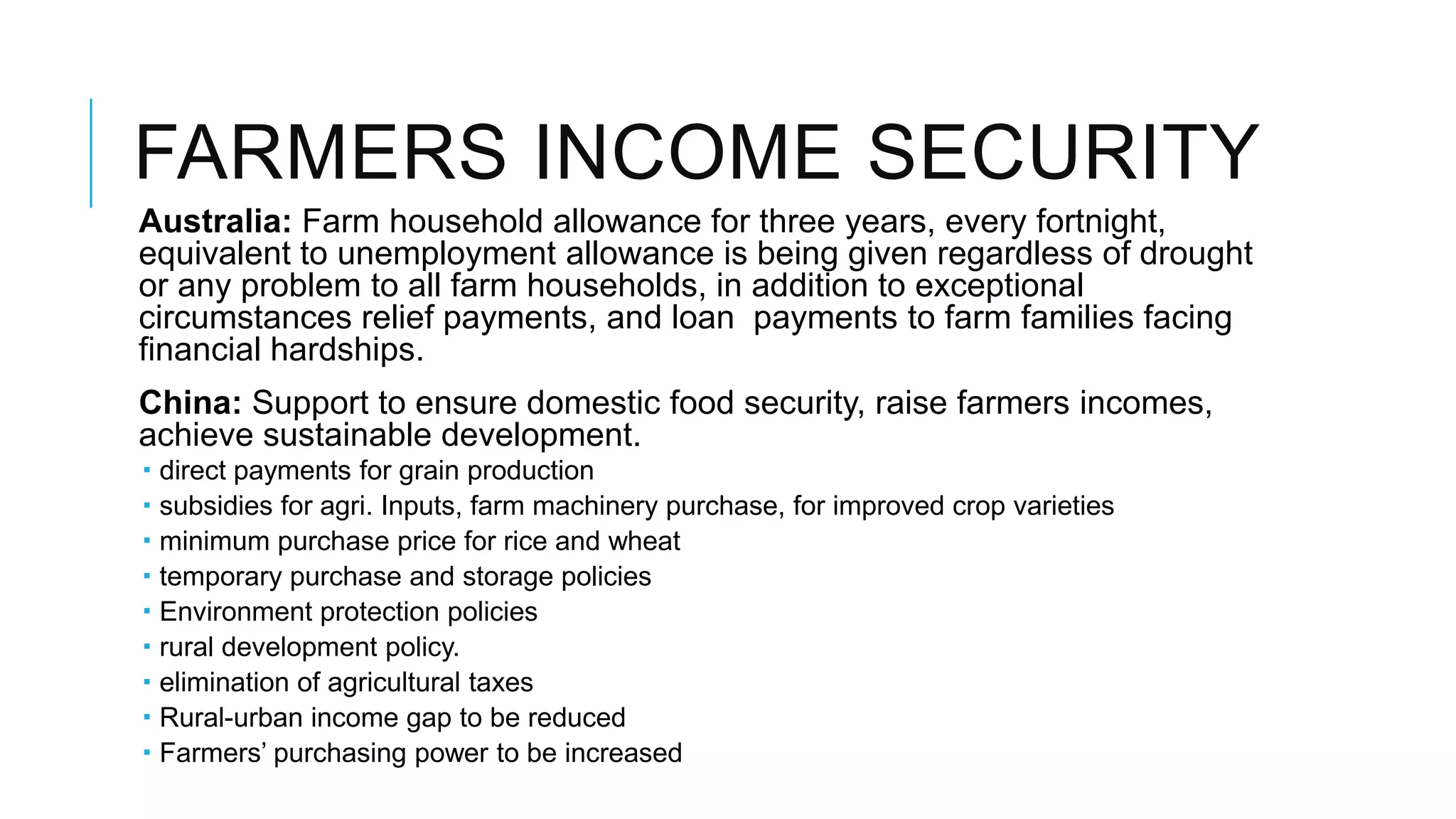 Farmer income support across world | PPT