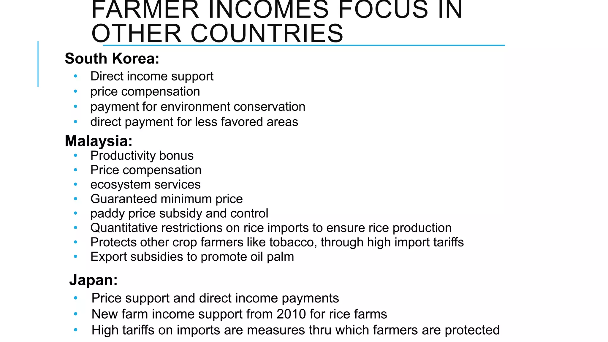 Farmer income support across world | PPT