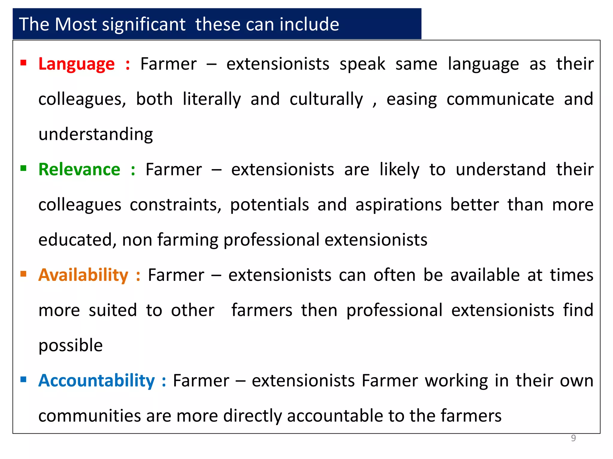 Farmer led extension | PPTX