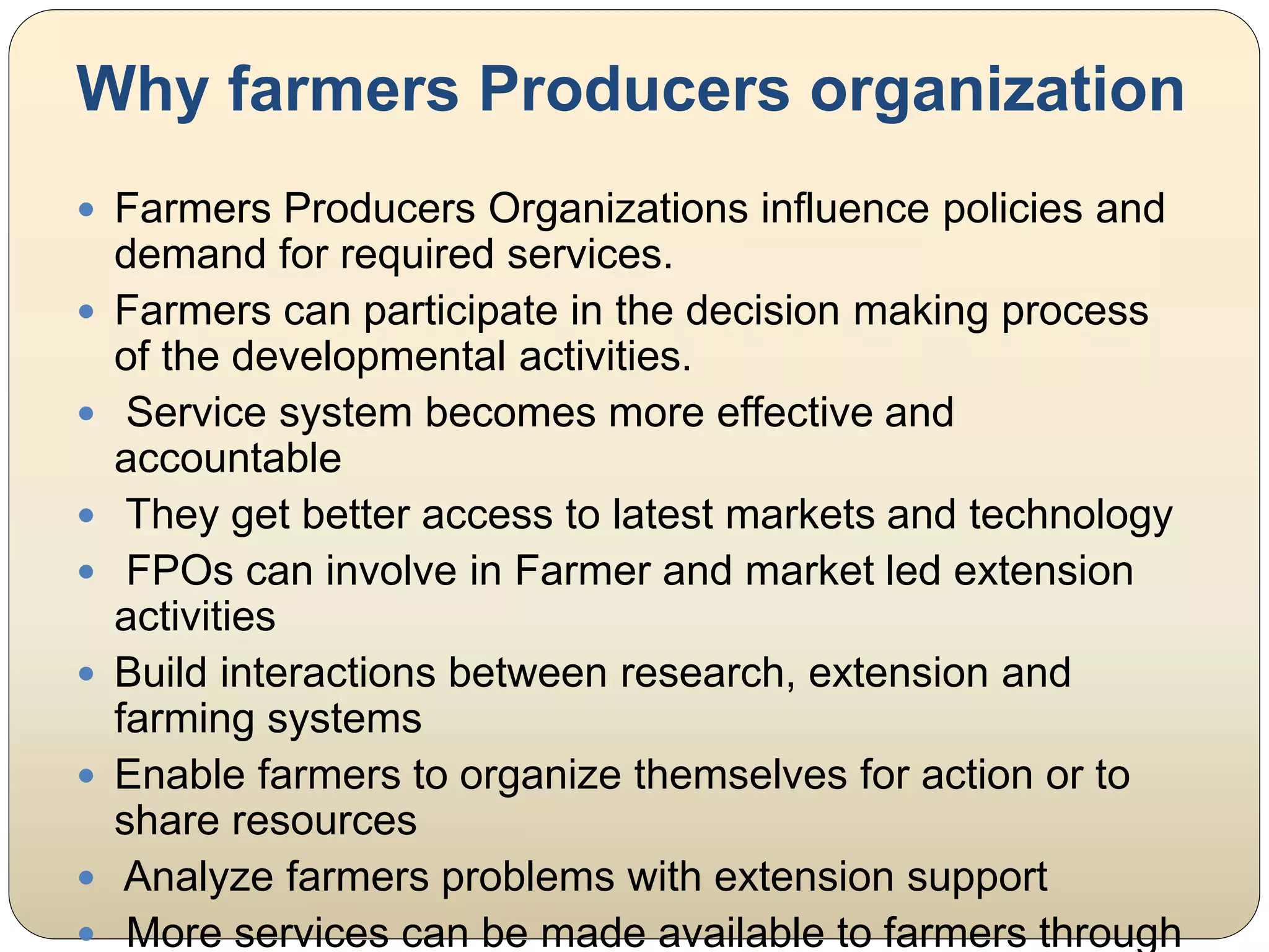 Farmer producer organization (fpo) | PPTX