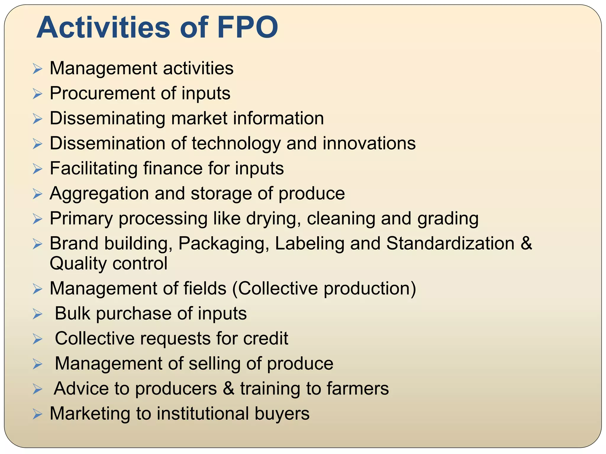 Farmer producer organization (fpo) | PPTX